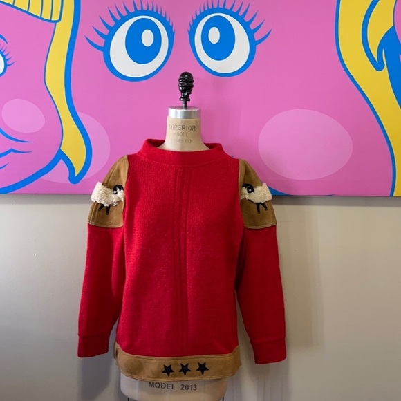 Iceberg | Sweaters | J C Castelbajac X Iceberg Red Wool Ram Sweater ...